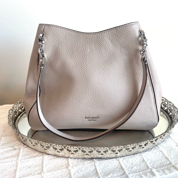 kate spade | Bags | Kate Spade Hailey Shoulder Bagmediumtaupesilver ...